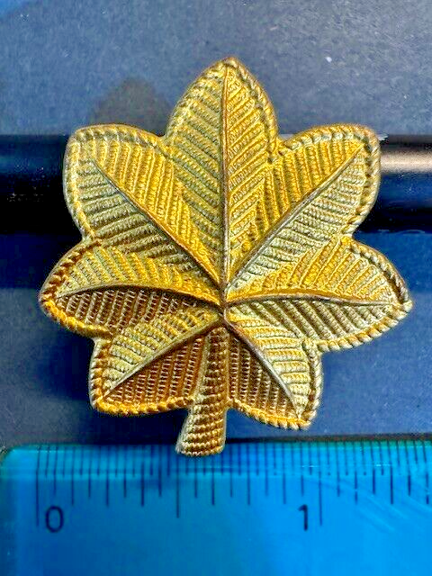 WWII WW2 US Army Major Gold Oak Leaf Leaves Pin Back Military Insignia ...