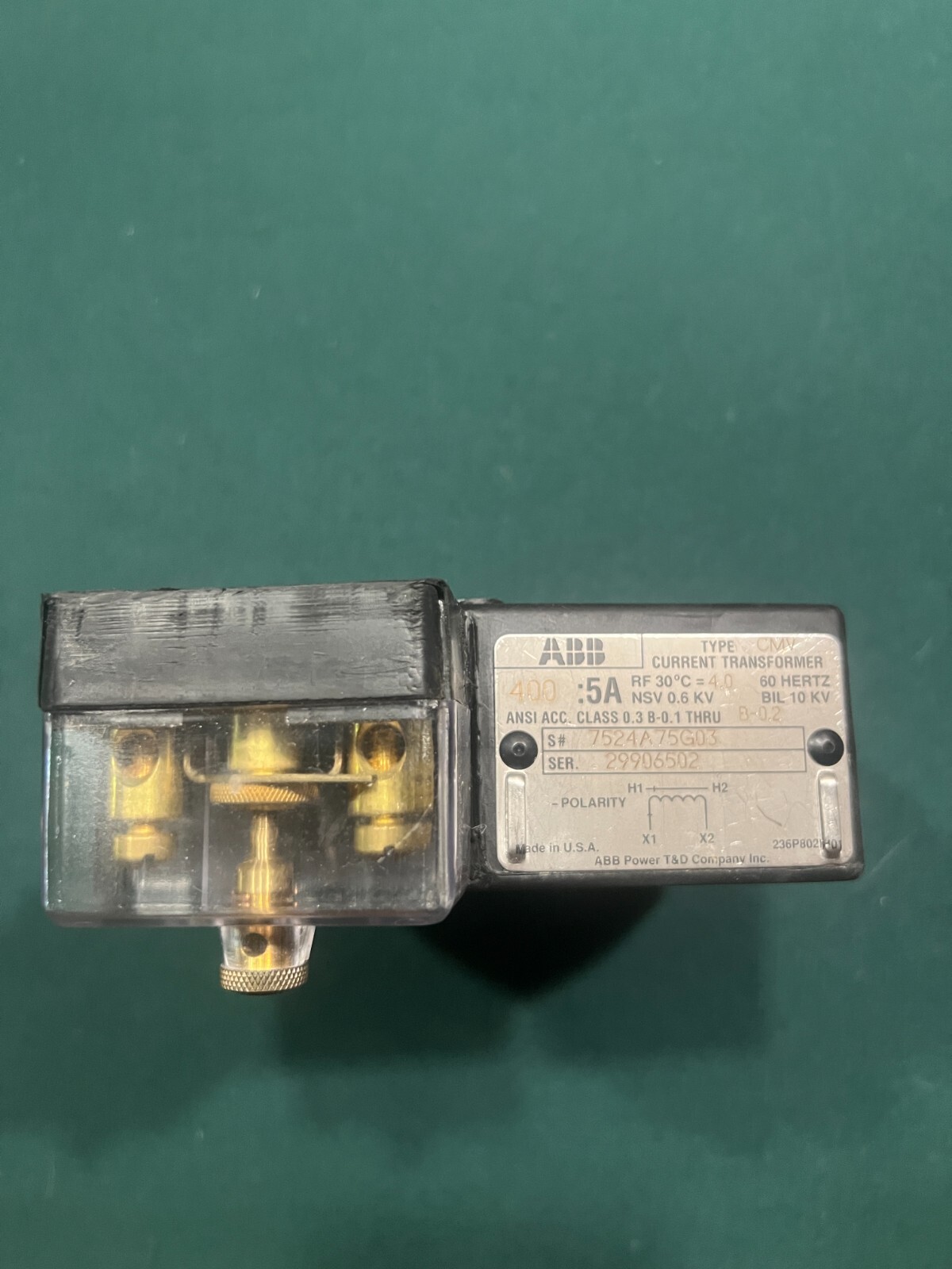 NEW SET OF THREE - ABB 7524A75G03 400:5A Current Transformer Type CMV ...
