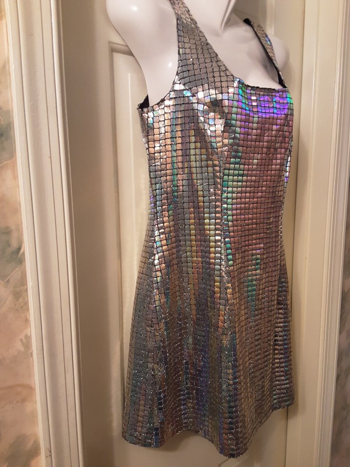 Lip Service Vintage Iridescent Holographic Mirrored Disco Ball Mini ...