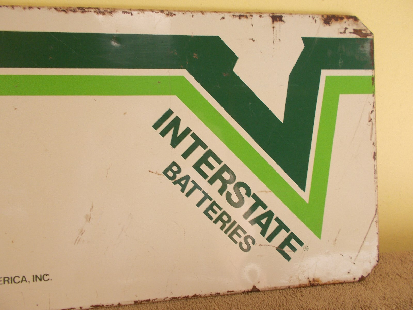 VGT INTERSTATE BATTERY SIGN METAL RACK TOPPER ADVERTIZING GAS OIL ...