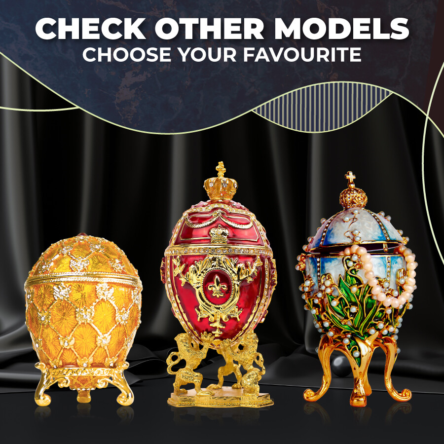 Lilies of the Valley Faberge Egg Replica Extra Large 5.9 inch (15 cm ...