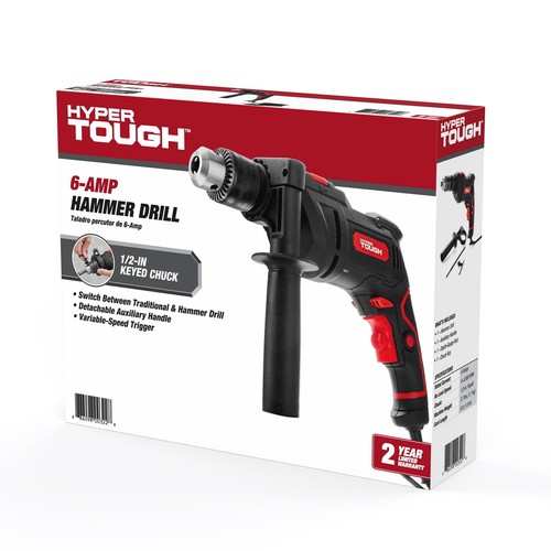 6A 1/2" Corded Hammer Drill Keyed Chuck Detachable Handle Variable ...