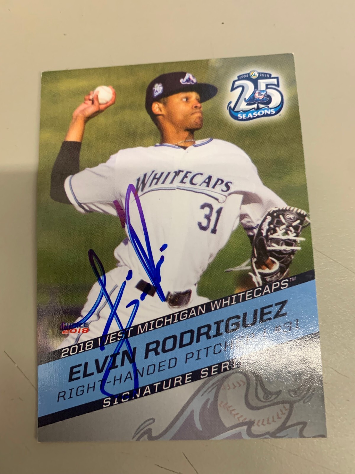 Elvin Rodriguez Signed Card 2018 West Michigan White Caps Team Card IP ...