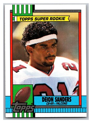 1990 Topps Deion Sanders #469 Rookie DISCLAIMER BACK VARIATION Falcons ...