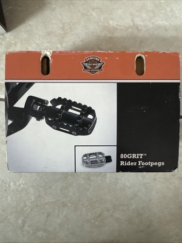 HARLEY 80 GRIT RIDER FOOTPEGS RAW ALUMINUM FINISH M8 Softail 18-24 ...