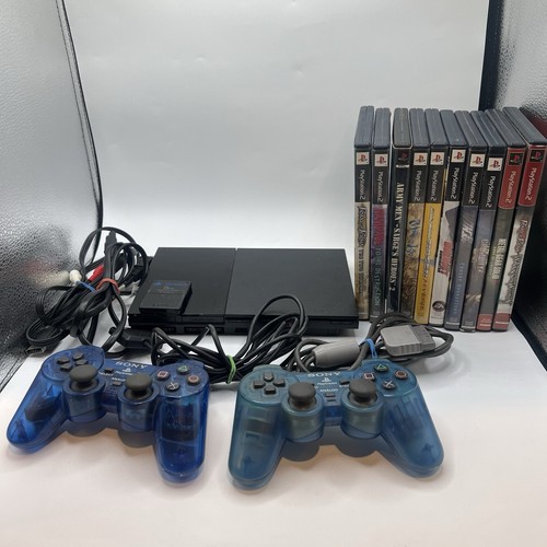 Sony PlayStation 2 PS2 Slim Black Console SCPH-90001 Bundle Lot 10 ...
