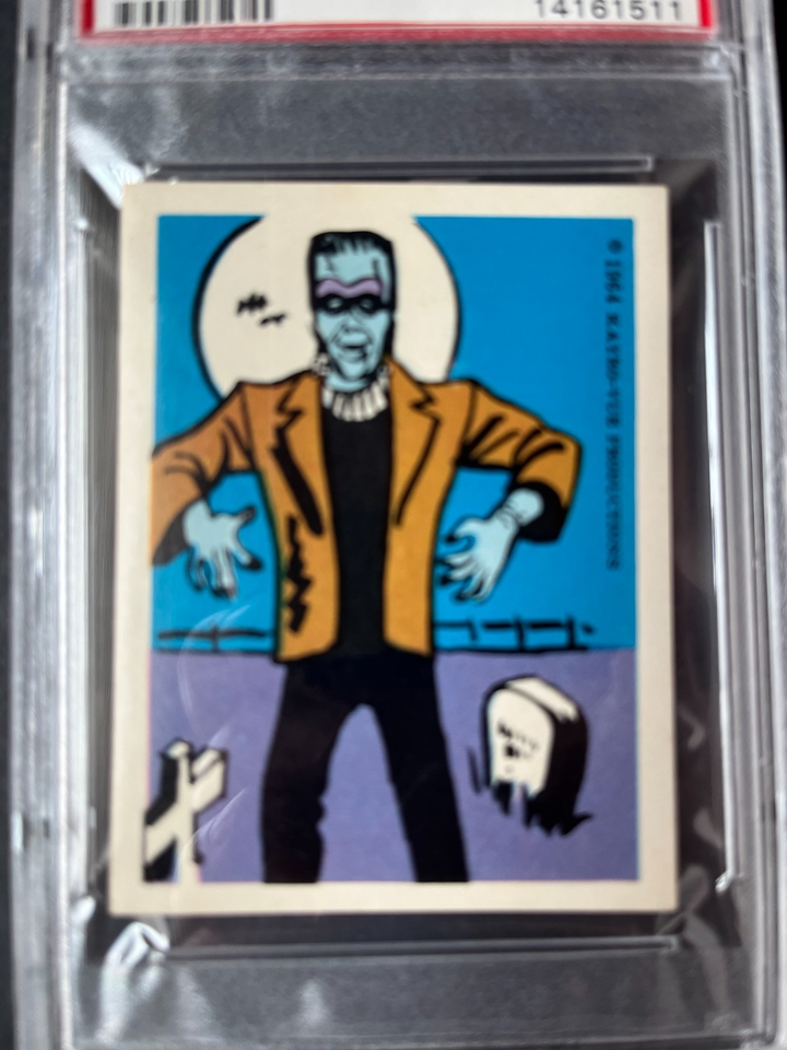 1964 MUNSTERS STICKER HERMAN GRAVE YARD KAYRO-VUE PRODUCTIONS PSA ...