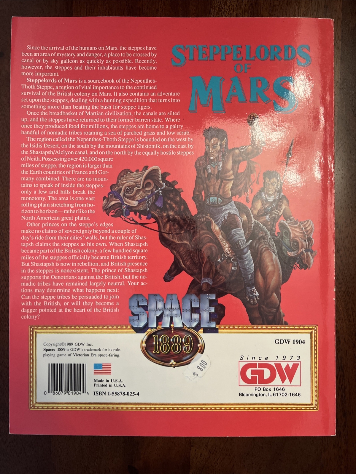 SPACE: 1889, STEPPELORDS OF MARS by JOHN A. THEISEN, GDW GAMES #1904 ...