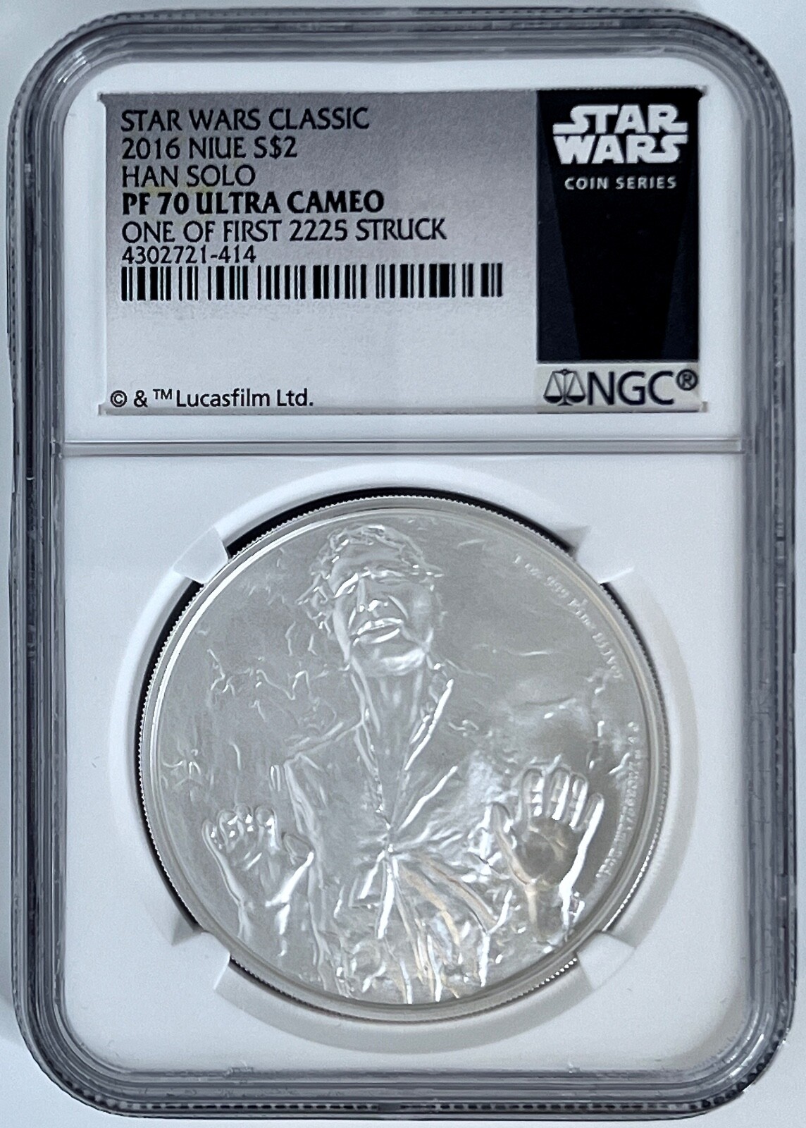2016 Niue $2 Star Wars Classic Han Solo Coin NGC PF70UCAM 1 of 1st 2225 ...