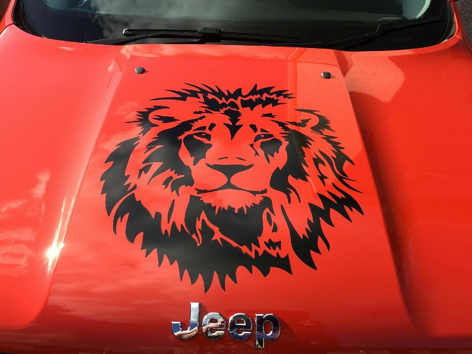 LARGE car bonnet sticker decal vinyl lion head tribal tiger side wall ...
