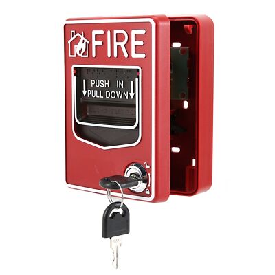 9-28VDC Manual Fire Pull Station Sound Light Alarm Button Safe For Fire ...