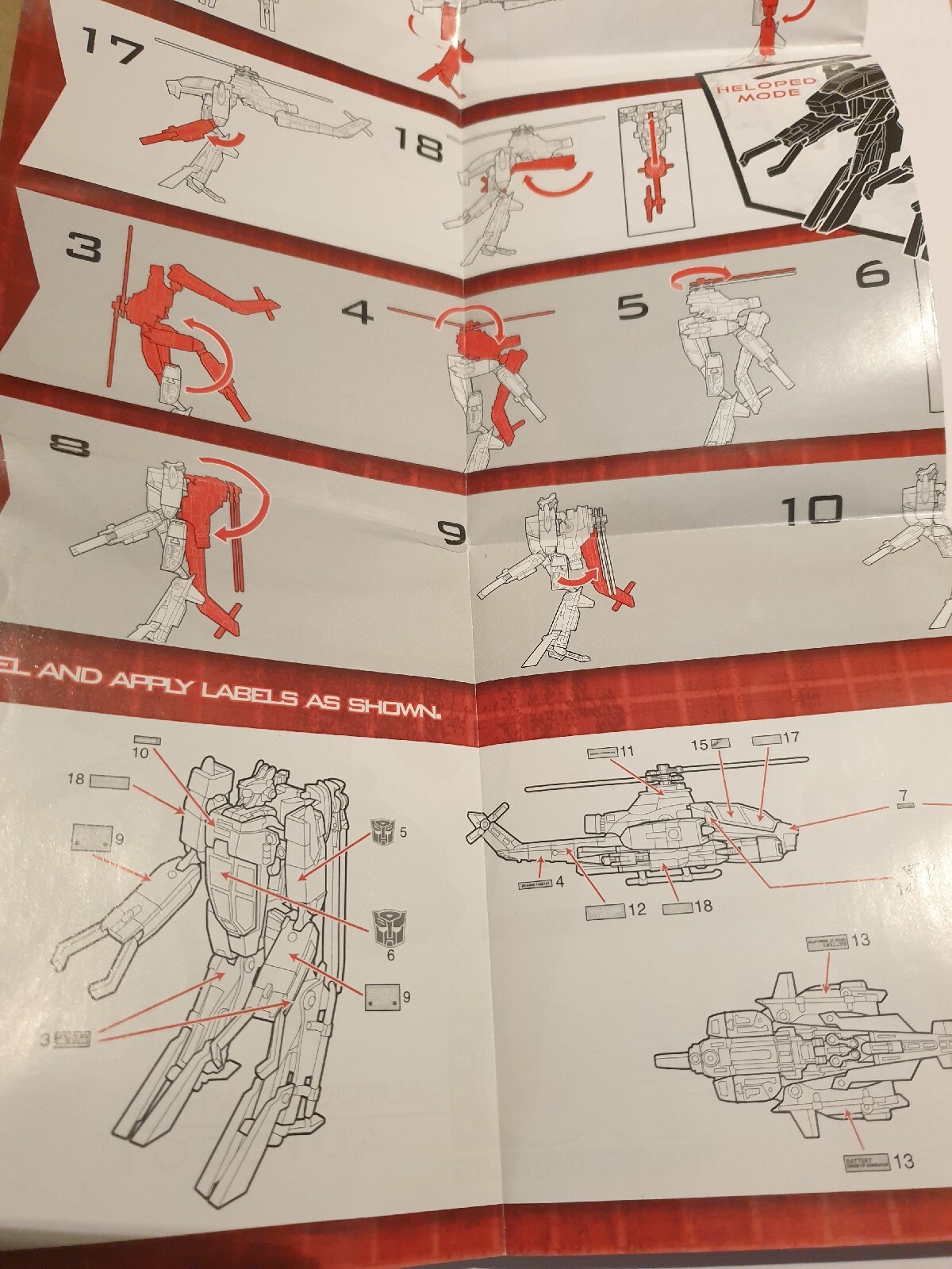 Transformers Generations WHIRL Instruction Manual 30th Anniversary ...