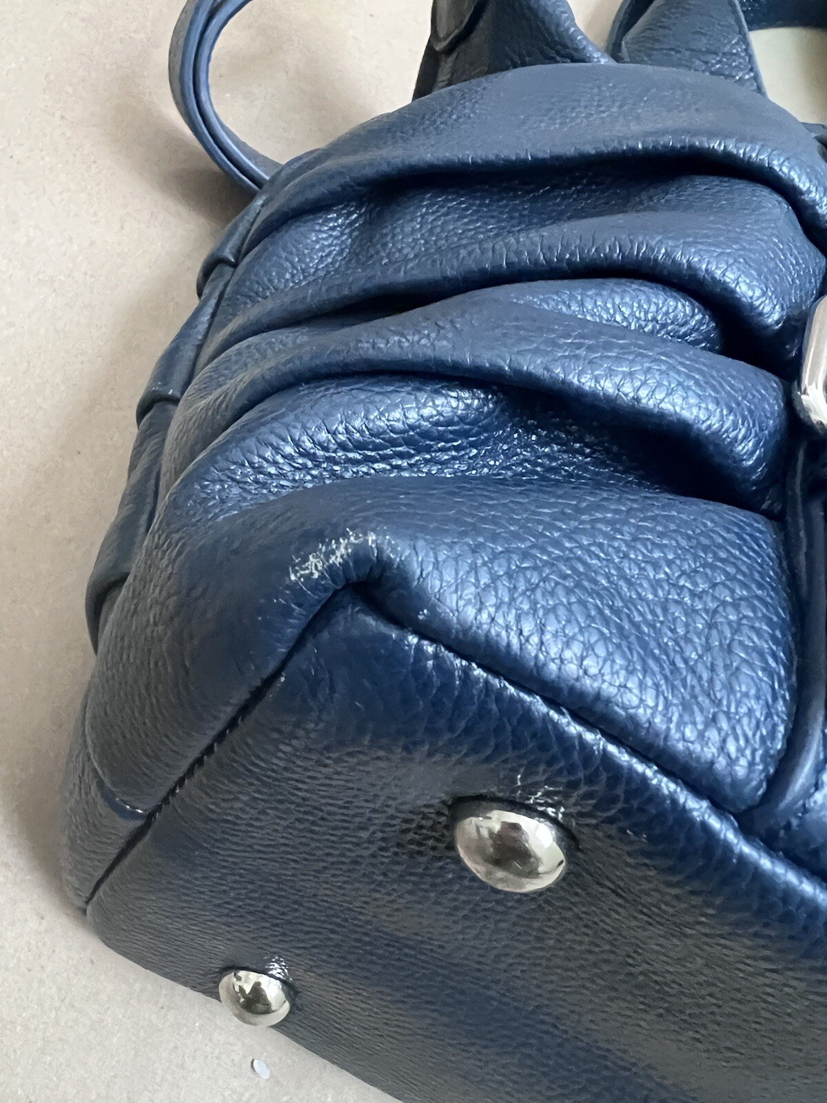 Dark Navy Blue Shutter Bag Leather Camera Bag Top Handle And Shoulder ...