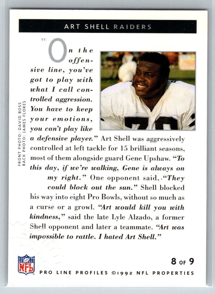 1992 Pro Line Portraits Auto Art Shell Los Angeles Raiders 8 of 9 ...