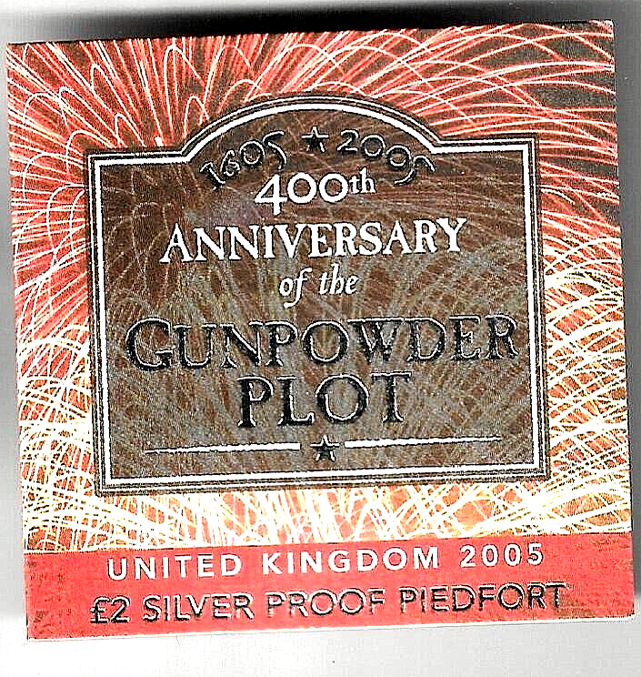 Gunpowder Plot Guy Fawkes PROOF DOUBLE THICK SILVER PEIDFORT coin BU w ...