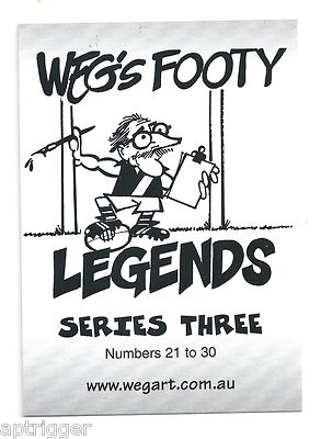 Weg's Footy Legends Series 3 Header card | eBay