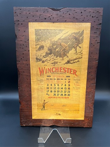 Vintage Winchester December 1899 Print on Wood 21x14 | eBay