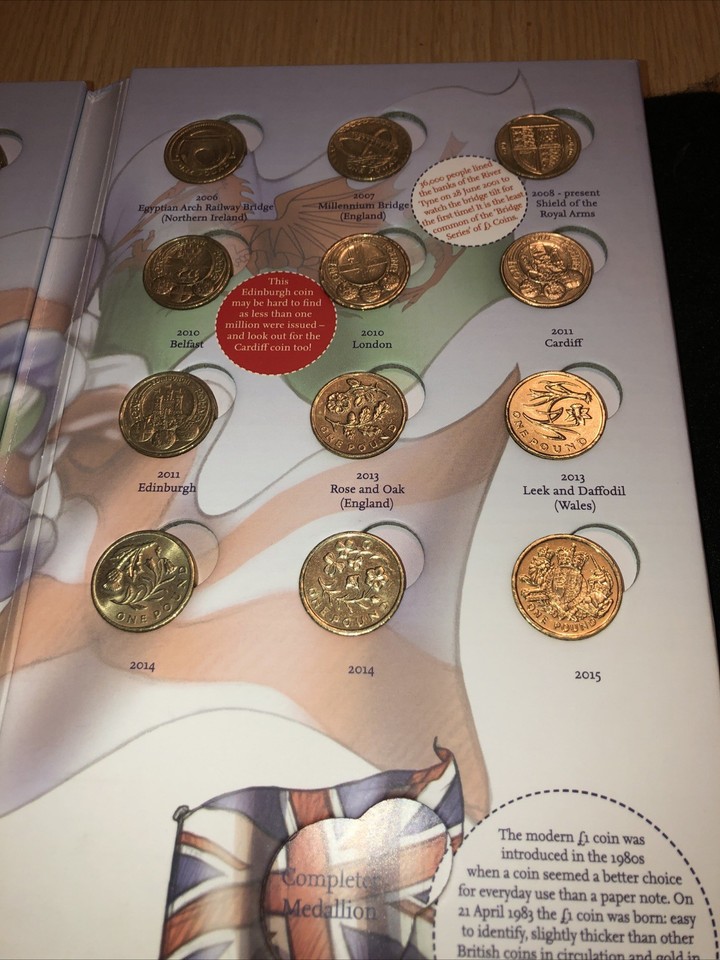 The Great British Coin Hunt £ 1 Pound Collector Album with 24 Coins ...