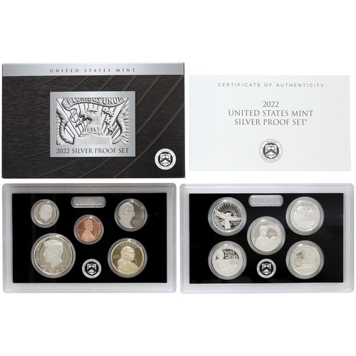 2022 S Proof Set Original Box & COA 10 Coins 99.9% Silver | eBay