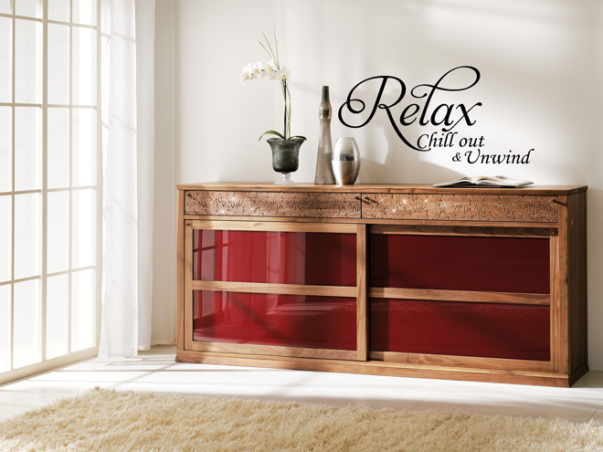 Relax chill Large Vinyl Art Wall sticker Quote bedroom bathroom decal ...