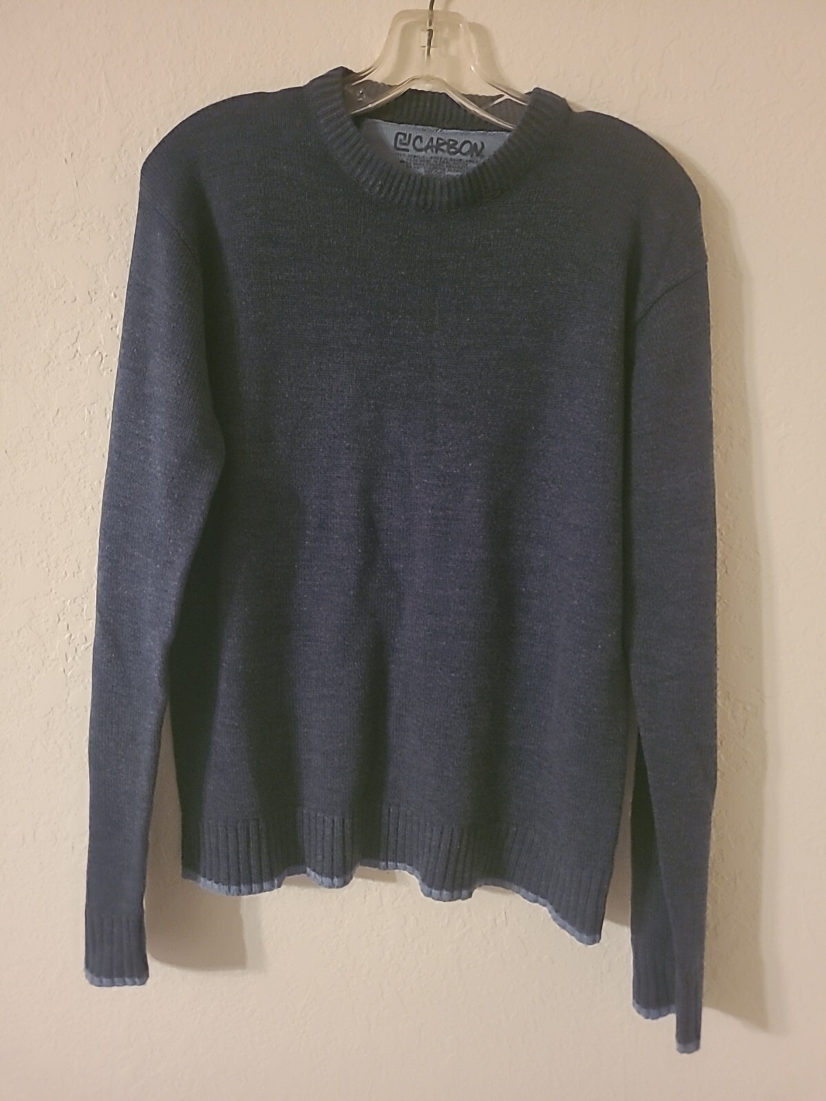 Carbon Sweater Vintage Medium Navy Powder Blue Piping… - Gem