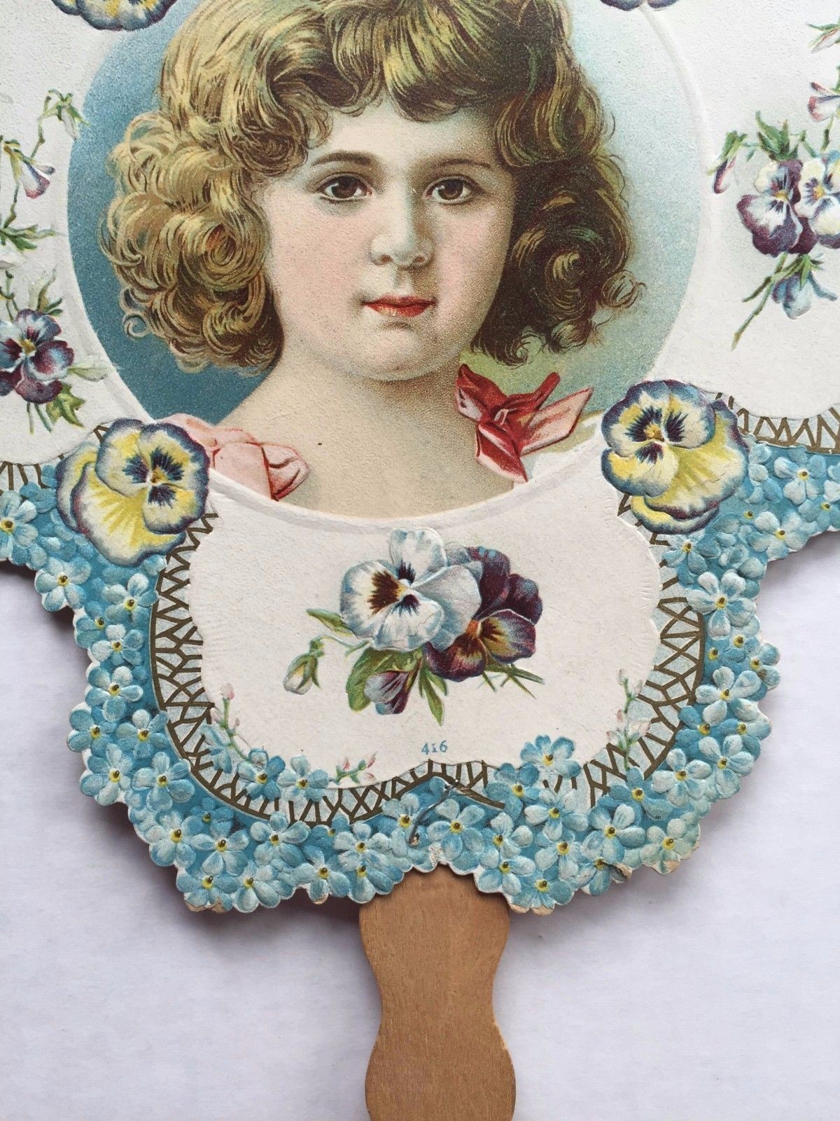 1900s Advertising Hand Fan Keeley Stove Company Columbia PA Little Girl ...