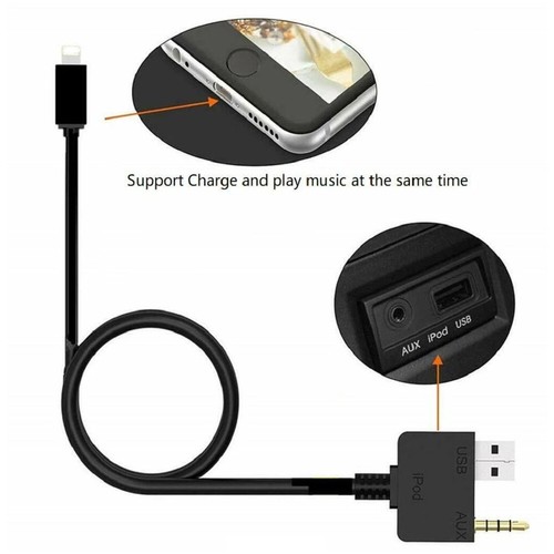 For Kia Hyundai AUX USB Cable 3.5mm Music Charging Adapte For iPhone 7 ...