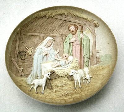 Home Interiors Collectible Decorative Ceramic Plate Nativity Scene 5102 ...