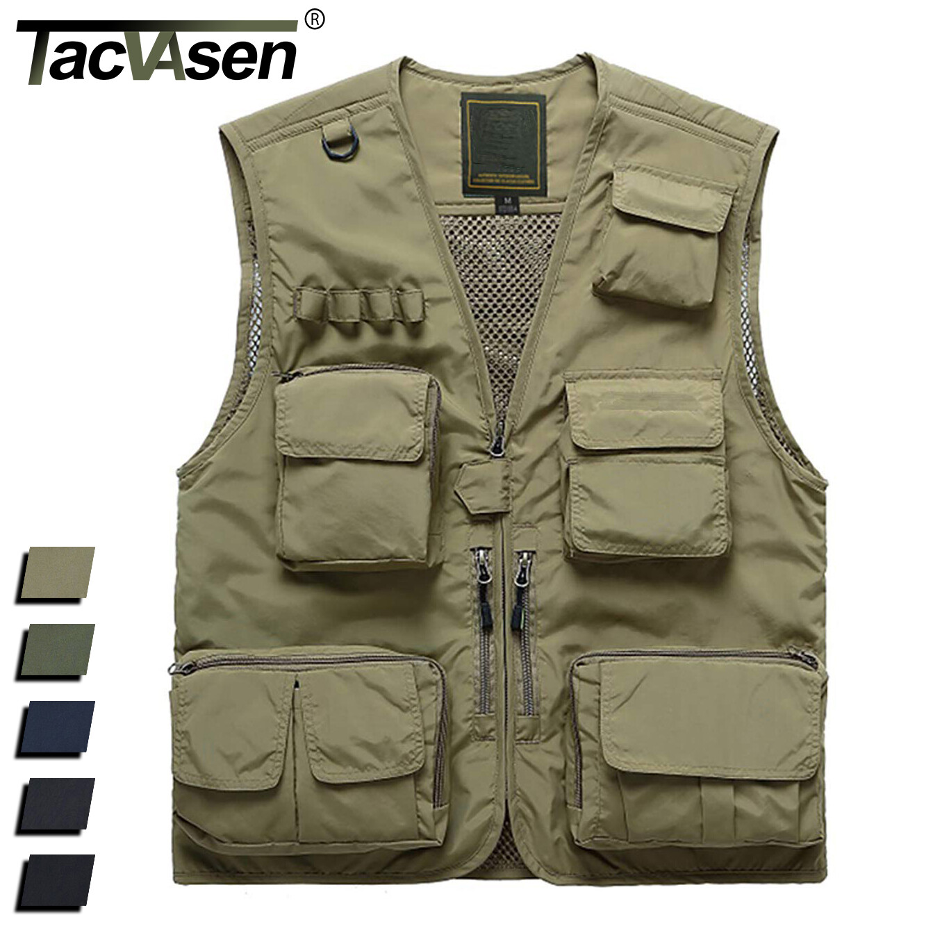 Mens Outdoor Fishing Traveling Quick Drying Vest 15 Pockets Cargo Work ...