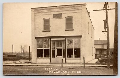 Millbrook Michigan~RPPC Newly Constructed IOOF Odd Fellows Lodge #219 ...
