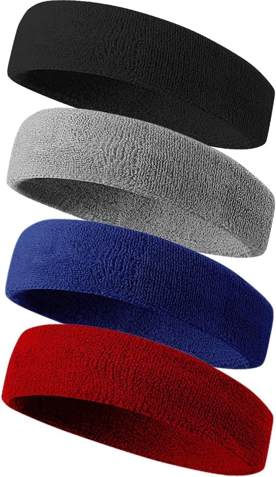 Sweatbands Sport Headbands for Men & Women,Terry Cloth Sweat Band for ...