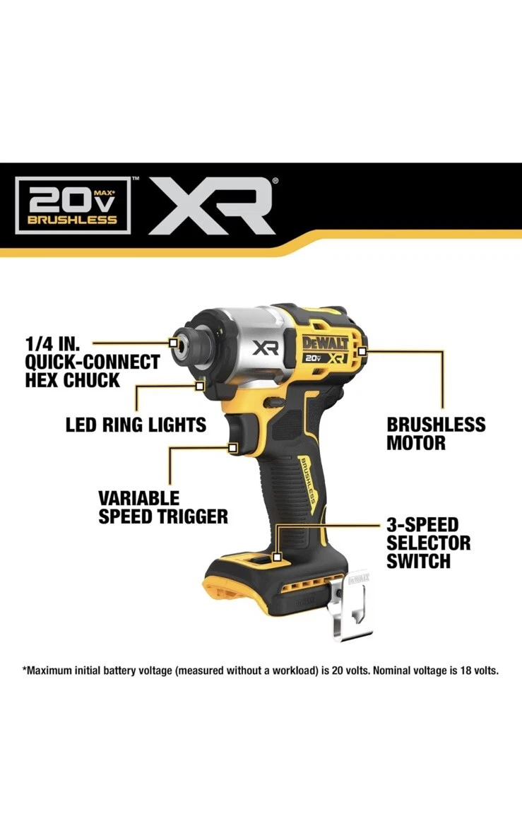 DEWALT 20V MAX Lithium Ion 3-Speed Impact Driver,, 02/29/2024