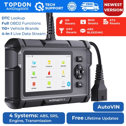 TOPDON AD500S OBD2 Scanner Car Code Diagnostic Tool BMS DPF Oil Reset ...