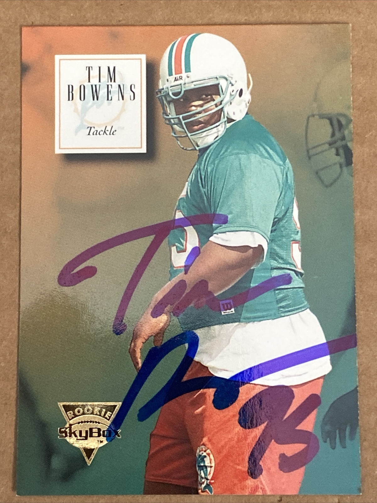 1994 SkyBox Premium #176 Tim Bowens RC AUTOGRAPHED AUTO Card Miami ...