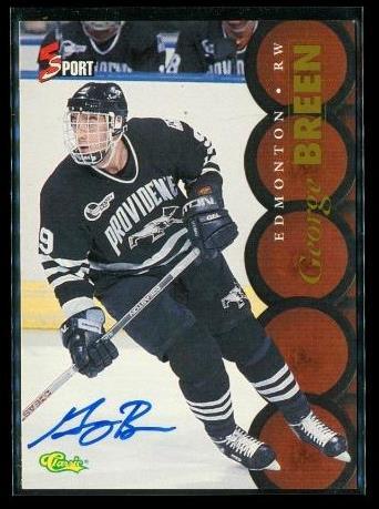 Vintage 1995 CLASSIC 5 SPORT AUTOGRAPH Hockey Card GEORGE BREEN Oilers ...
