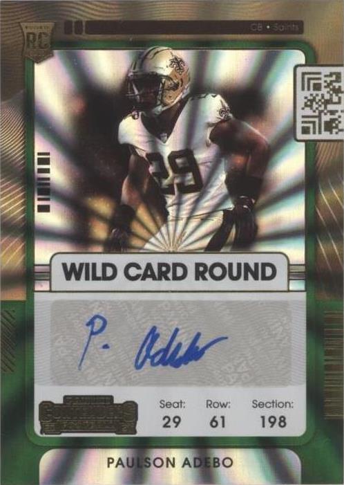 2021 Panini Contenders - Rookie Ticket Paulson Adebo #182 Wild Card ...