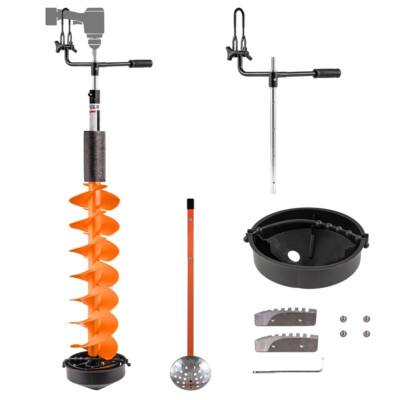 Universal Ice Fishing Auger 40'' Cordless Ice Augers with Plate,18 ...