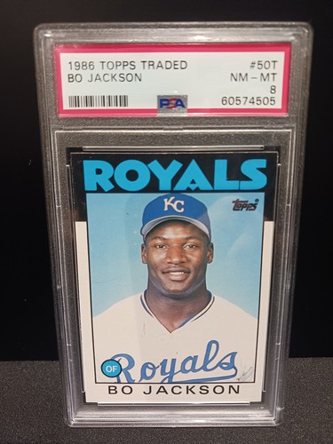1986 topps traded # 50t bo jackson psa 8 rookie card played mlb & nfl ...