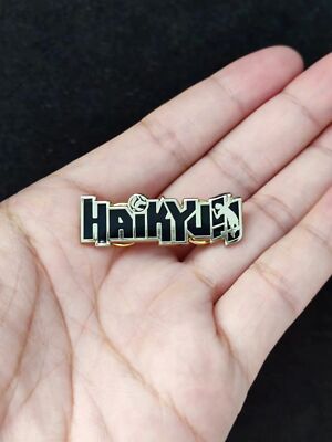 Haikyuu Letters Logo Symbol Enamel Golden Pin Metal Badge Hat Backpack ...