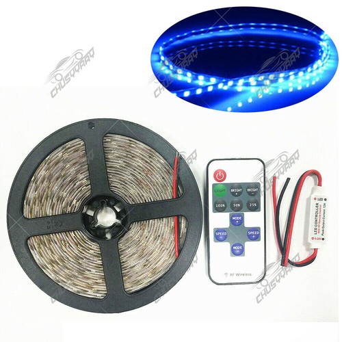 Waterproof Blue 16FT LED Light Strip Remote Control For Gaming Desk ...