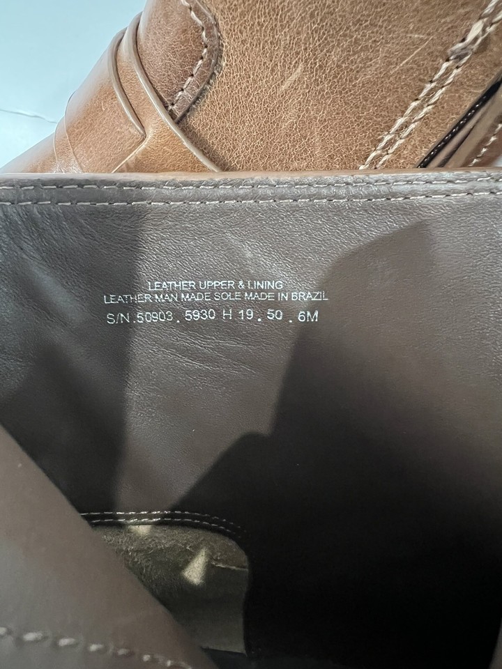 TORY BURCH COLTON ANKLE BOOTIES LEATHER BROWN COGNAC ALMOND SIZE 6 NEW ...