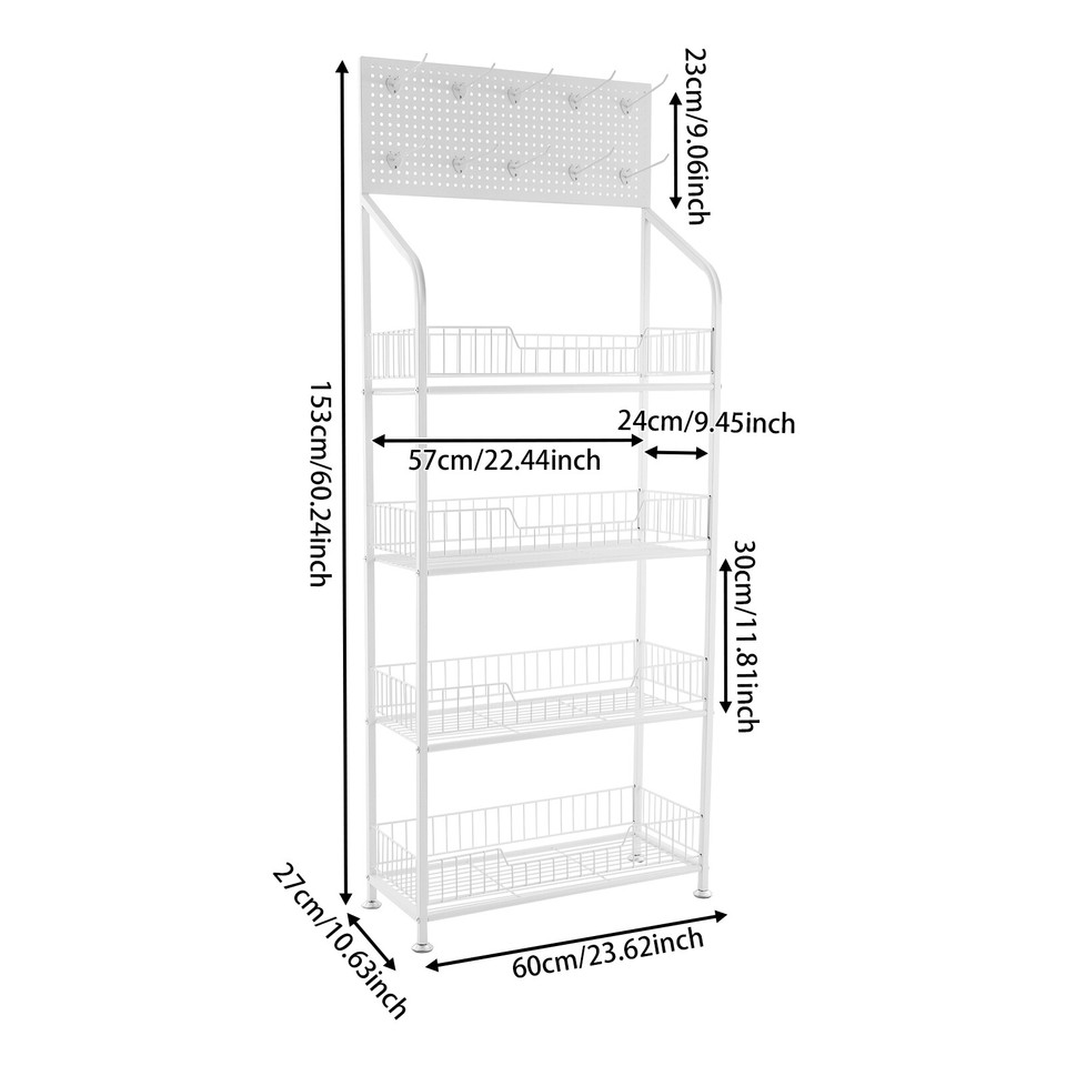 4 Tier Retail Display Rack Snack Display Organizer Snack Rack Stand ...