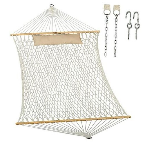 Traditional Rope Double Hammock - Hand Woven Cotton Hammock with ...