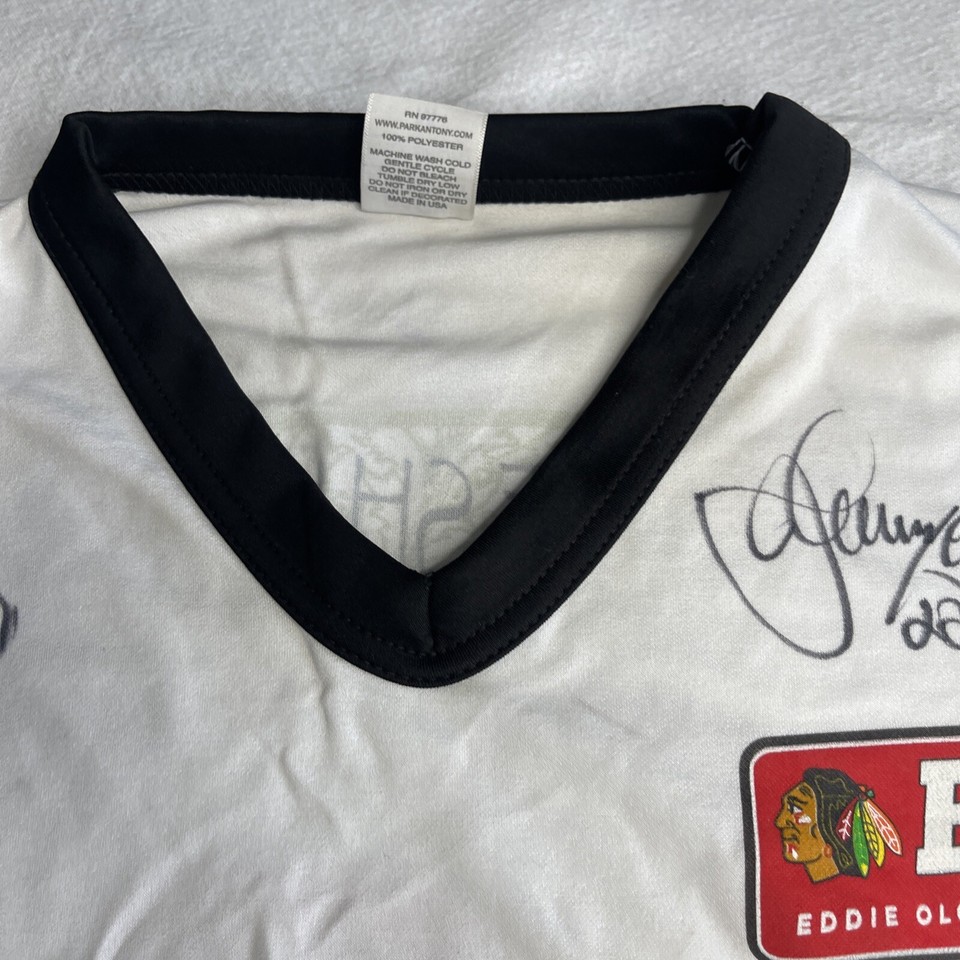 Autographs Eddie Olczyk Chicago Blackhawks Signed Jersey M Jamal Mayers ...