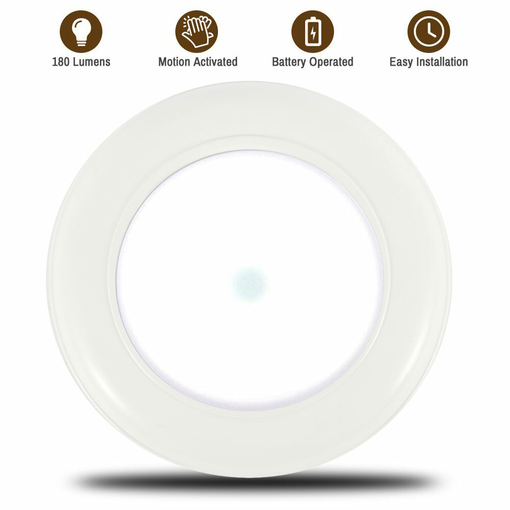 Motion Sensor Ceiling Light Wireless Motion Lighting Fixture Battery ...