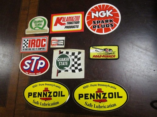 10 Vintage car racing gas and oil patches stickers | eBay