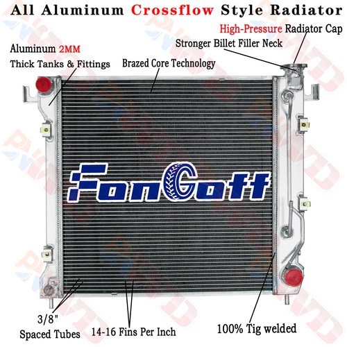 3 Row Aluminum Radiator Fits 97-99 Dodge Dakota /Dodge Durango 3.9L 5 ...