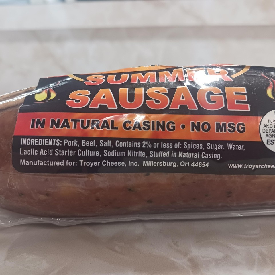 Summer Sausage Pit Smoked from Amish Country Slice and Enjoy Pack of 2 ...