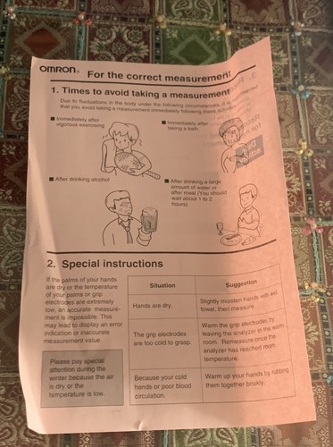 Omron Body Logic Body Fat Analyzer Tested & Working HBF-301 With ...