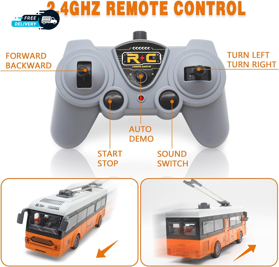 Remote Control Bus 2.4G Remote Control City Classic Bus Truck Model ...